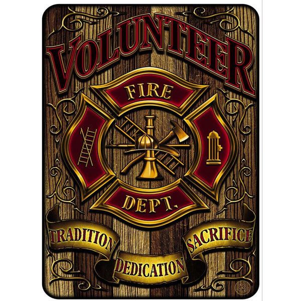 Volunteer Fire Department Firefighters Aluminium Sign Decor - Shop ...