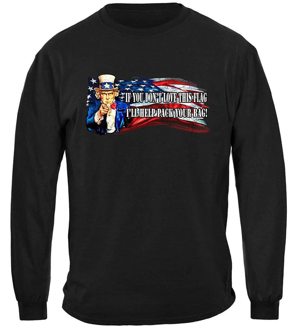 Uncle Sam Pack Your Bags Flag Design Premium Long Sleeves - Shop Erazor ...